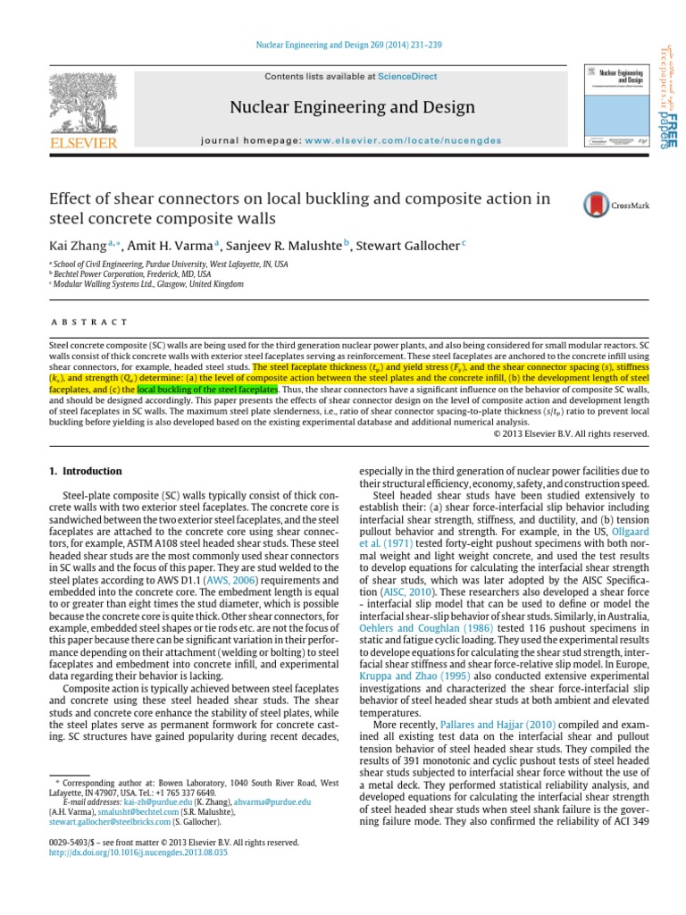 Effect of Shear Connectors On Local Buckling and Composite Action in Steel Concrete Composite ...