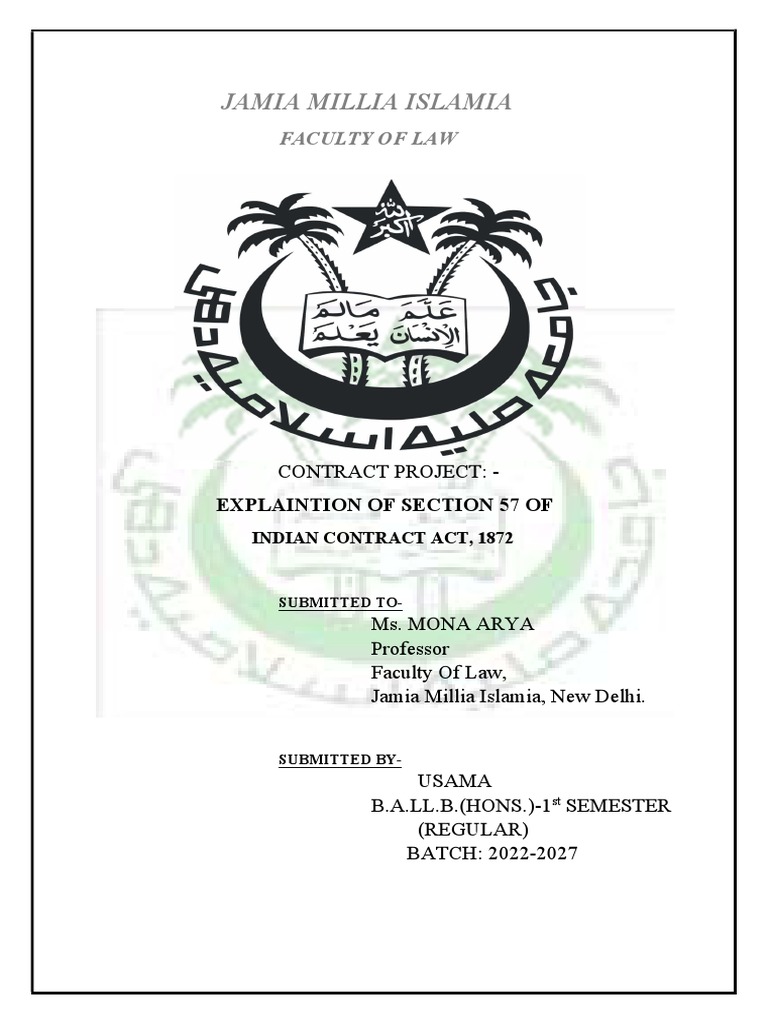 Explanation of section 57 of Indian contract Act | PDF | Arbitration ...