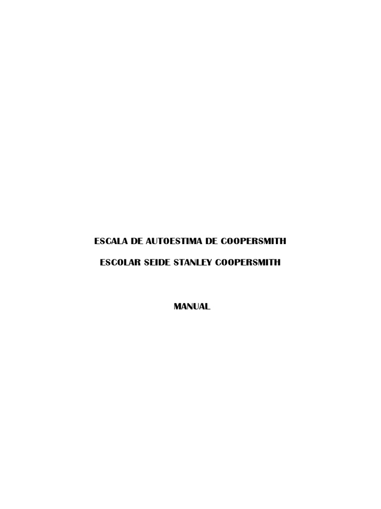 Escala de Autoestima Coopersmith Escolar | PDF | Validez (Estadísticas ...