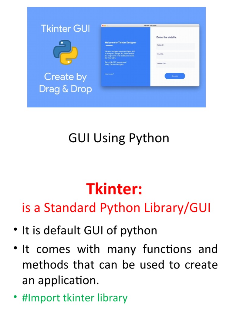 Tkinter_students 4 UNIT CH2 GUI Using Python - Copy | PDF | Graphical ...