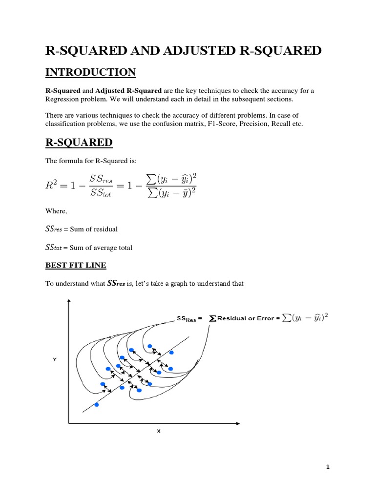 R-Squared and Adjusted R-Squared - Short Intro | Download Free PDF ...
