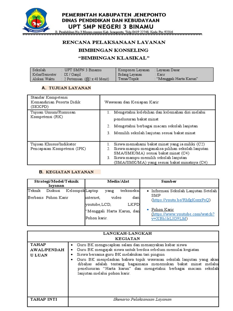 Layanan Bimbingan Klasikal | PDF