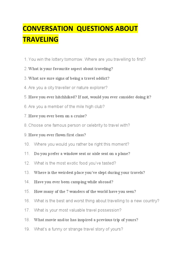 Conversation Travel | PDF