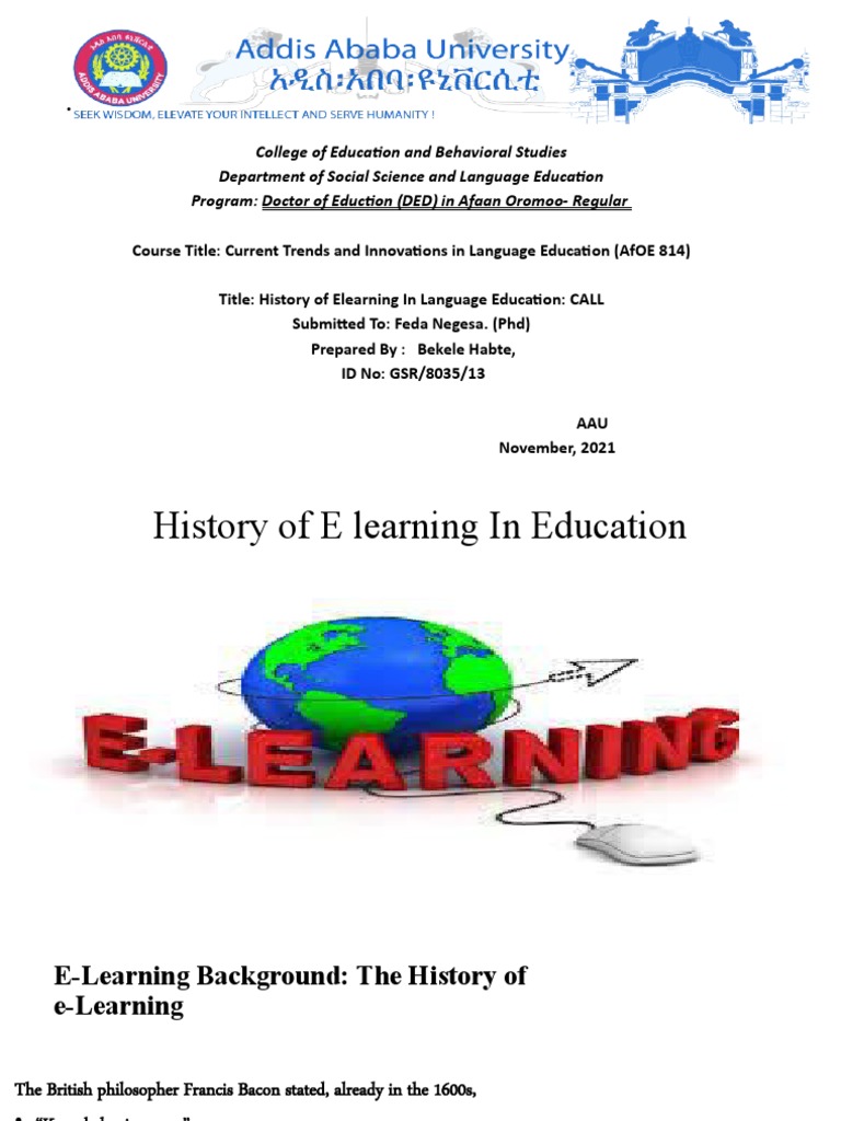 Assignment 1 History of e Learning | Download Free PDF | Teaching ...