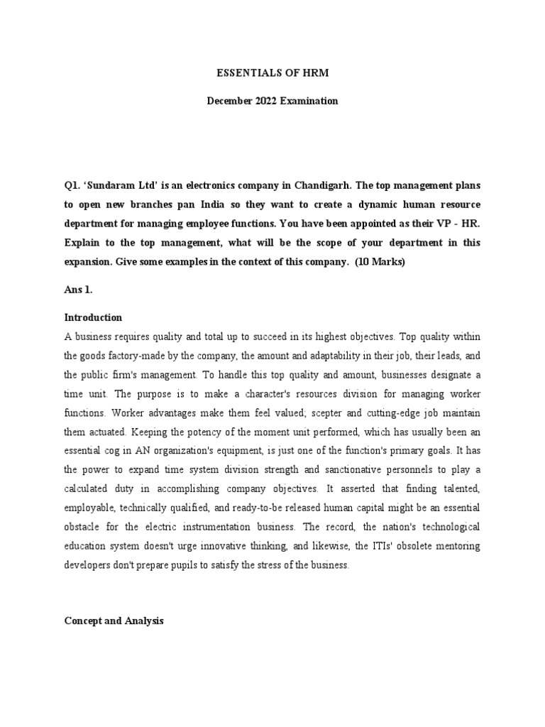 Essentials of HRM | PDF | Human Resources | Human Resource Management