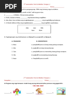 Bahagi NG Liham (Worksheet) | PDF