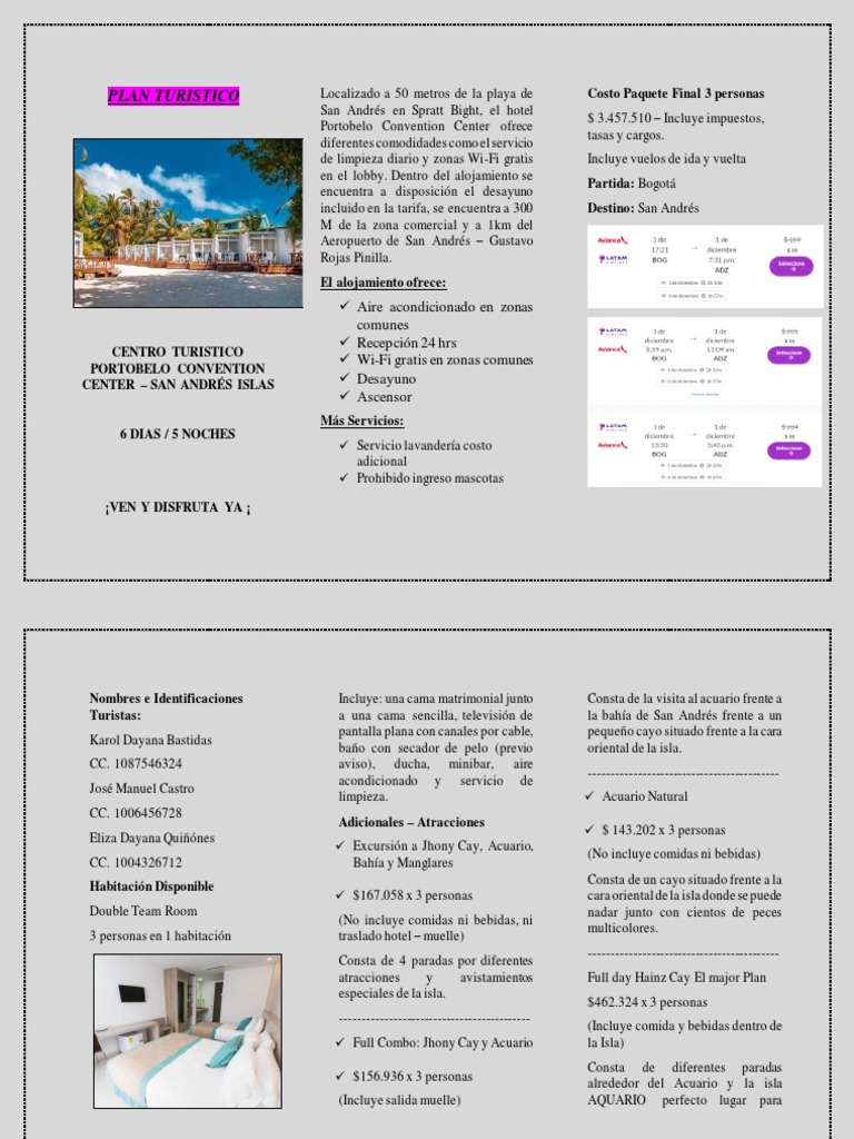 Folleto - Plan Turistico | Descargar gratis PDF | Hotel | Turismo
