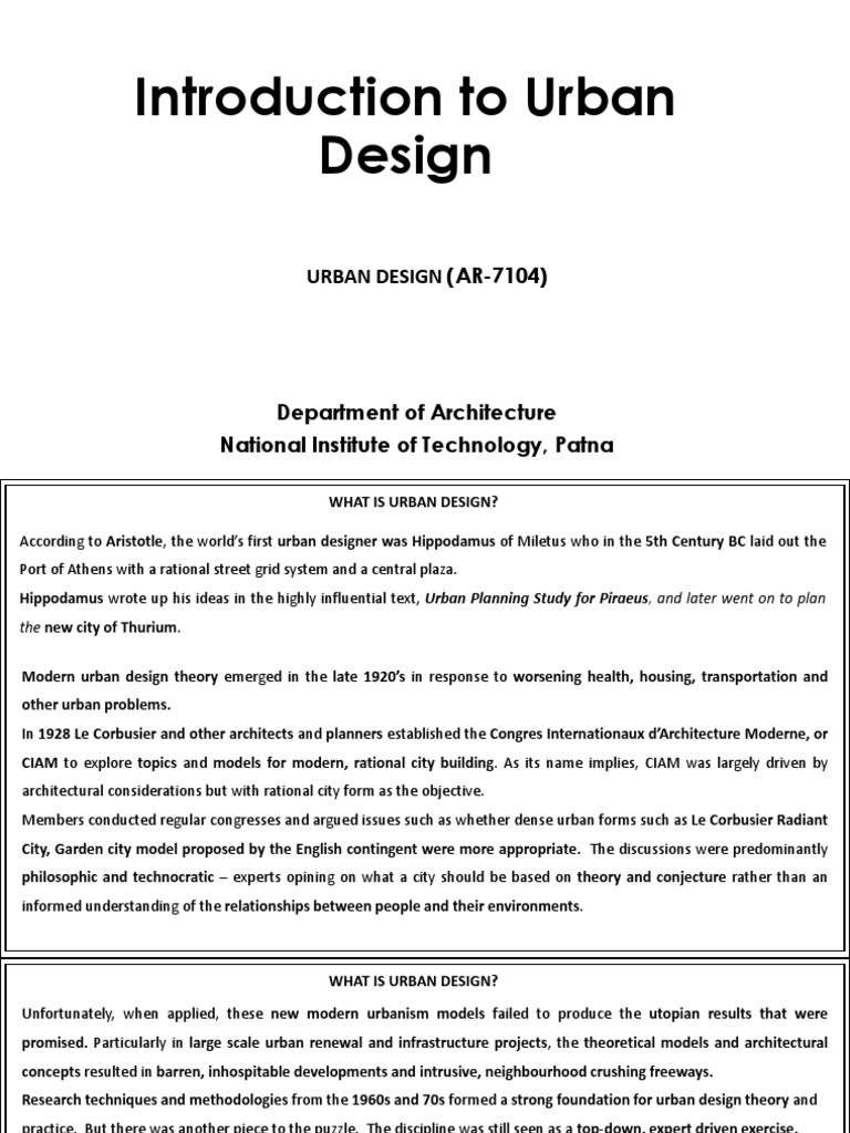 Introduction To Urban Design | PDF