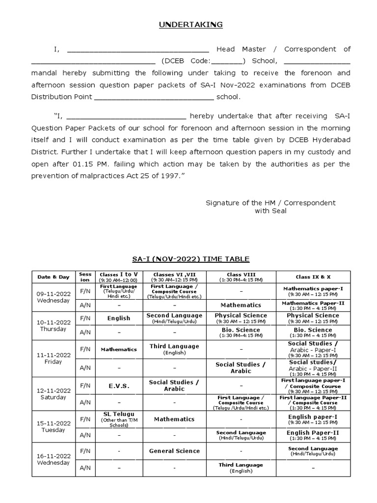 Sa-I Nov-2022 - Declaration-New | PDF