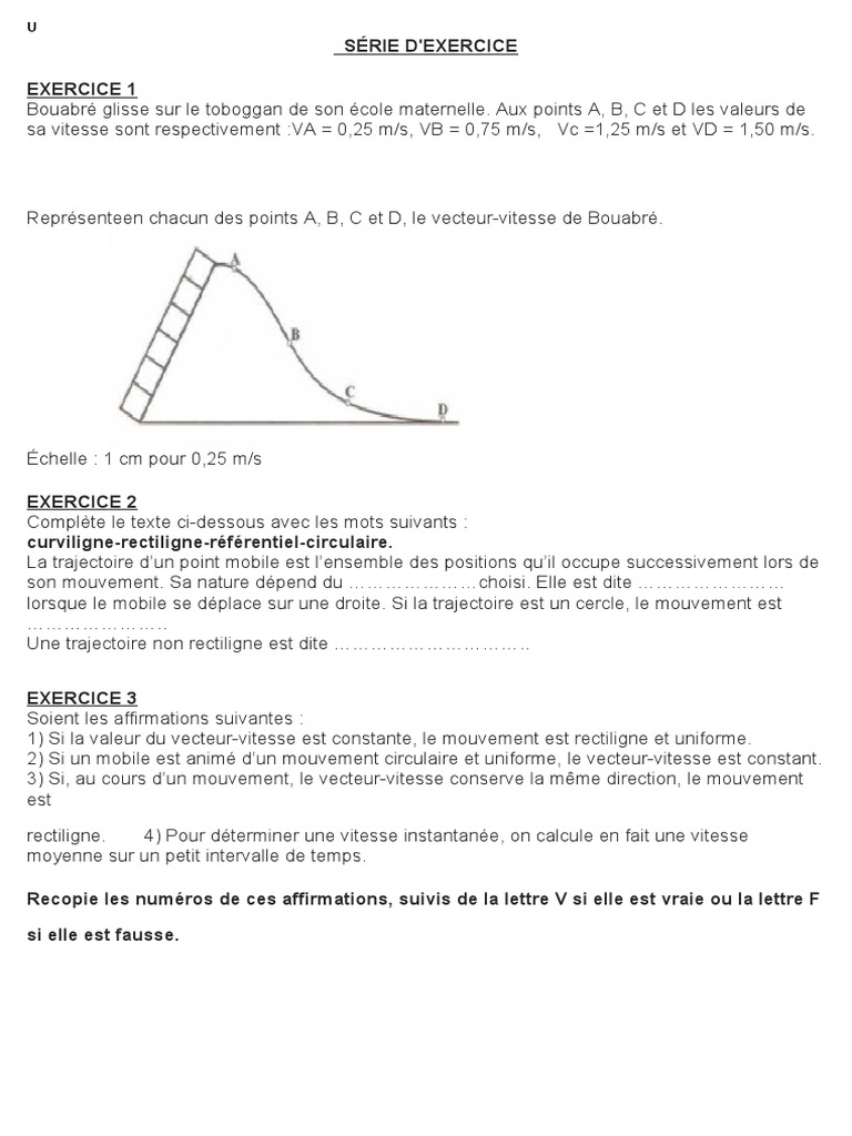 Serie D'exercice 2nde.a L 1 PC | PDF | Méthodes et références pédagogiques | Sciences et ...