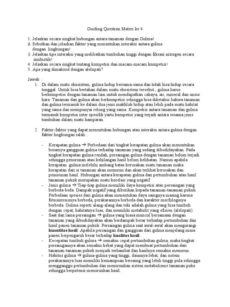 Guiding Question Materi Ke 4 | PDF