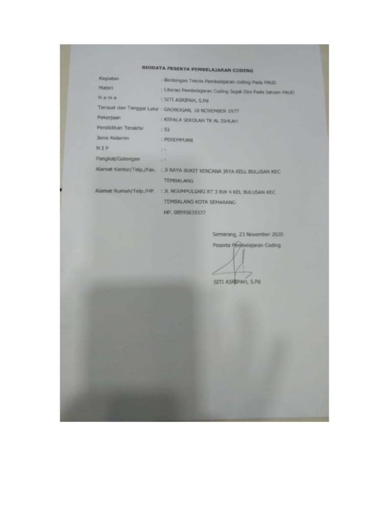 Biodata Coding Pdf