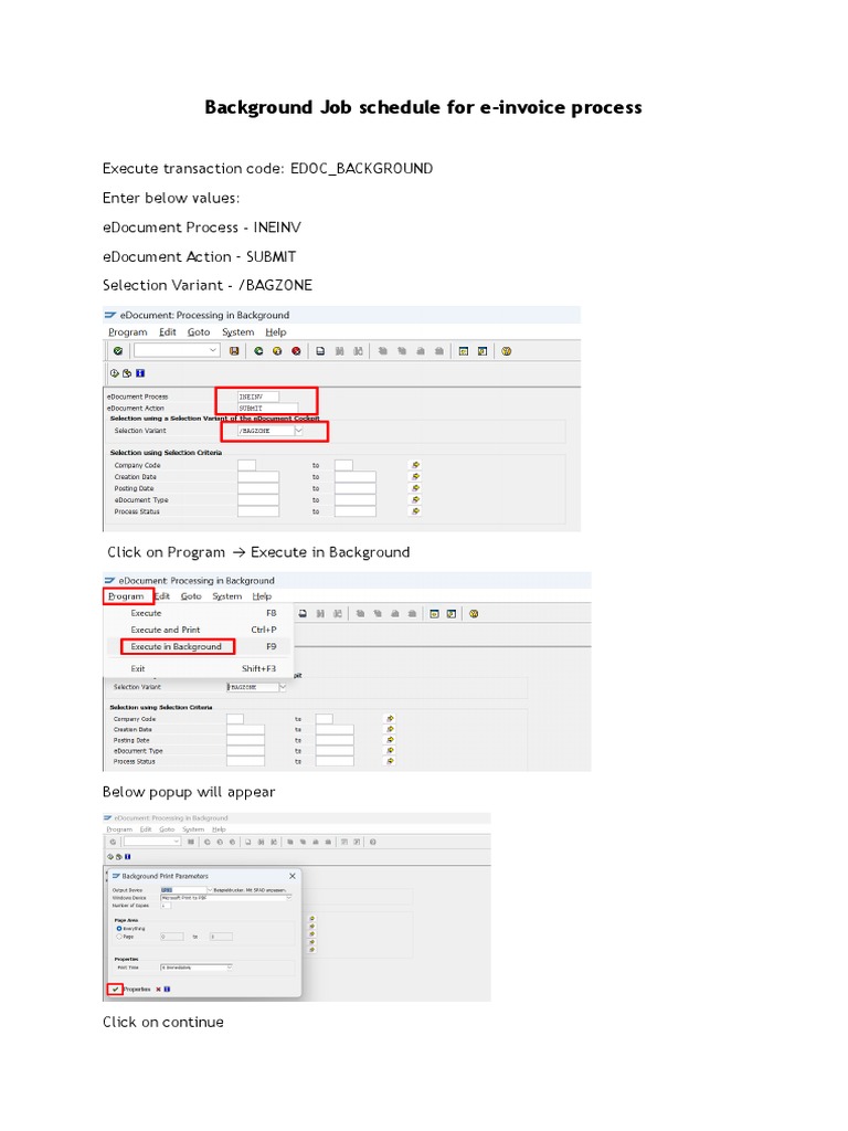 Schedule Background Job for E-Invoice | PDF
