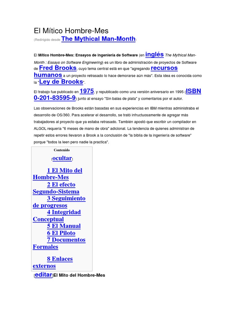 El Mitico Hombre Mes | PDF