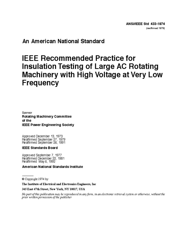 Ieee-Ansi 433-1974 Rev 1979 VLF Maquinas Electricas | PDF