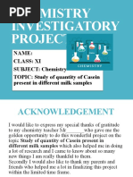 Study of Quantity of Casein Present in Different Samples of Milk (Chemistry Investigatory ...
