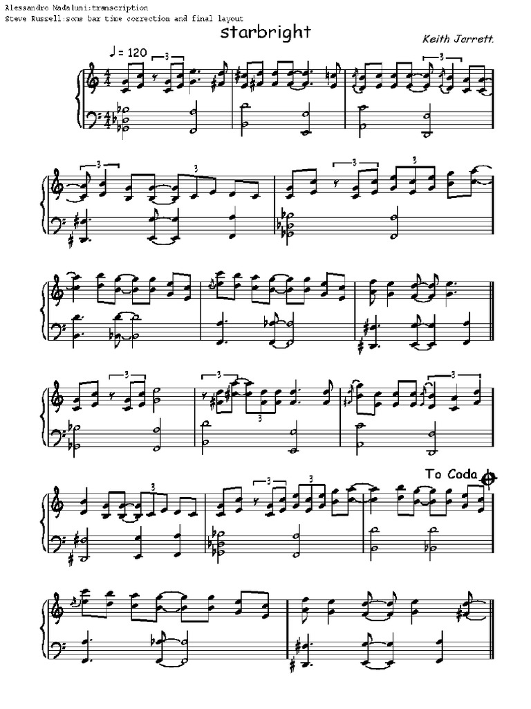 Keith Jarrett Starbright | PDF