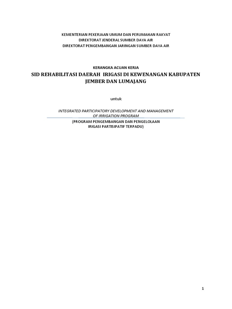 KAK SID - IPDMIP JEMBER LUMAJANG Rev4 | PDF