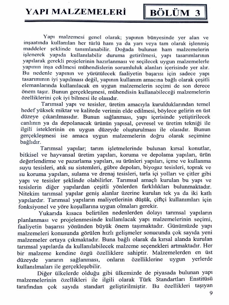 Yapı Malzemeleri 1. Bölüm | PDF