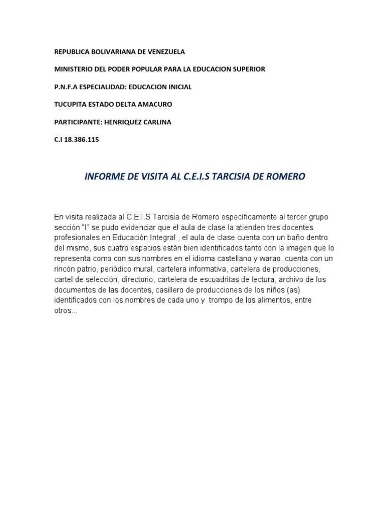 Informe de Visita | PDF