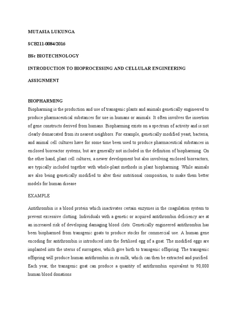 Overview of Biopharming Techniques | PDF | Genetically Modified ...