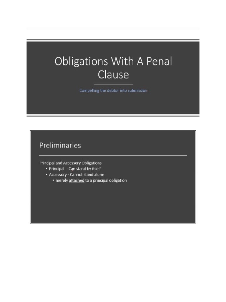 Obligation With A Penal Clause | PDF