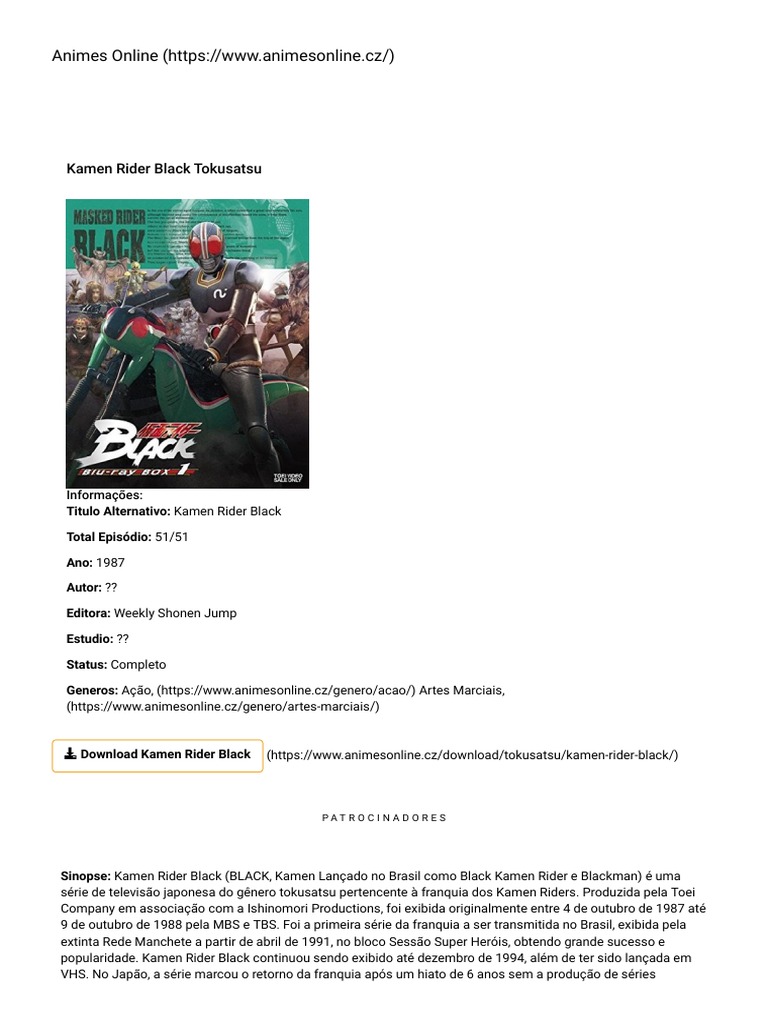 Kamen Rider Black - Tokusatsu | PDF