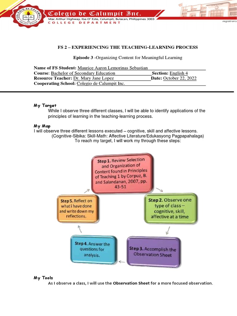 Episode 3 Organizing Content For Meaningful Learning | PDF