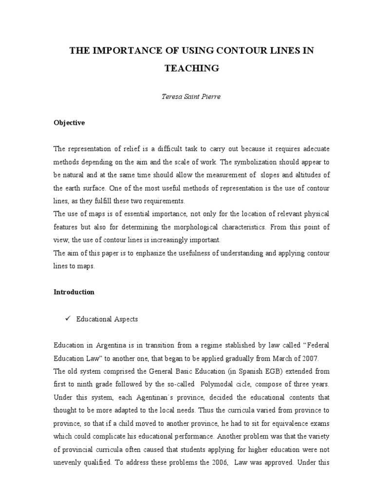 The Importance of Using Contour Lines in Teaching | PDF | Contour Line ...