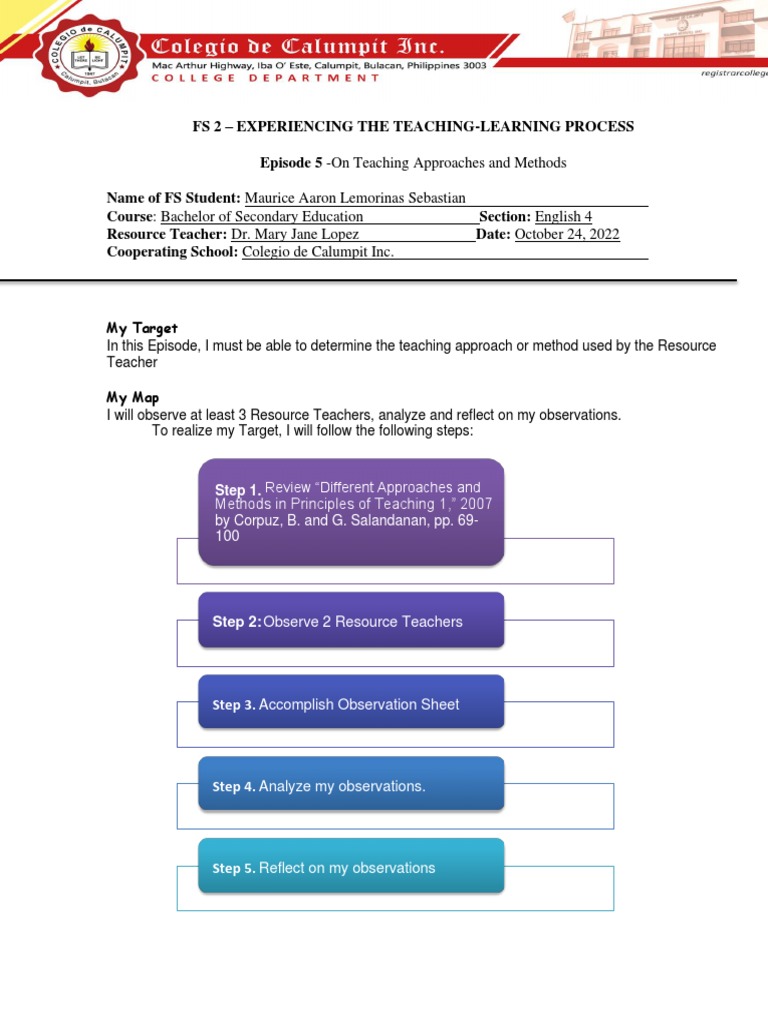 Episode 5 On Teaching Approaches and Methods | PDF