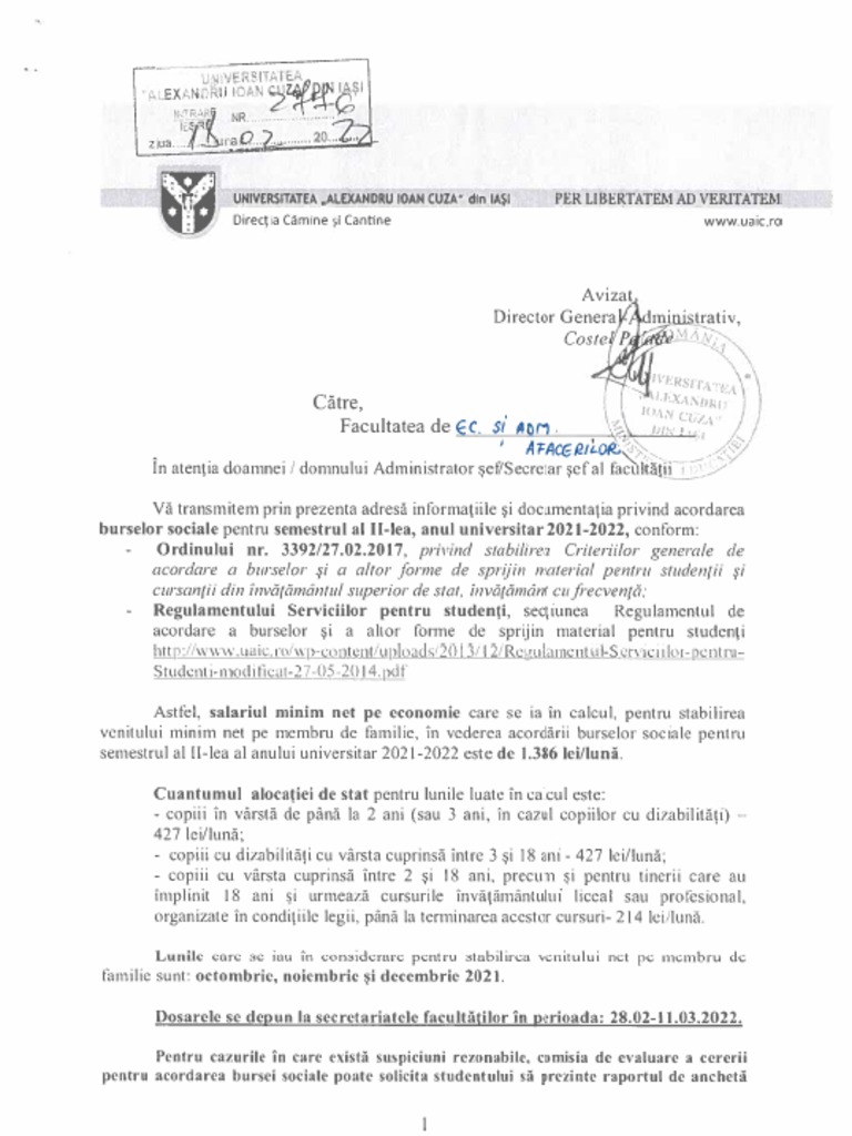 Documentatie Burse Sociale PDF - Sem II | PDF