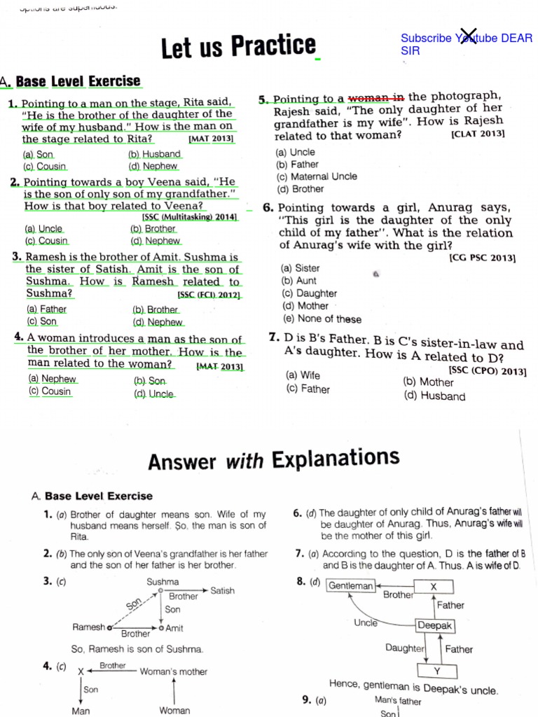 Logical Relationship Puzzles | PDF | Family | Kinship And Descent