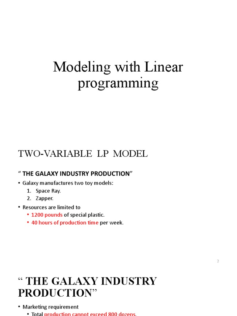 Ch02 Modeling With Linear Programming Pdf Mathematical Optimization Linear Programming
