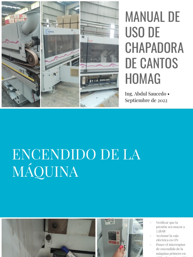 Manual de Operacion Chapadora Homag | PDF | Diseño | Bienes manufacturados