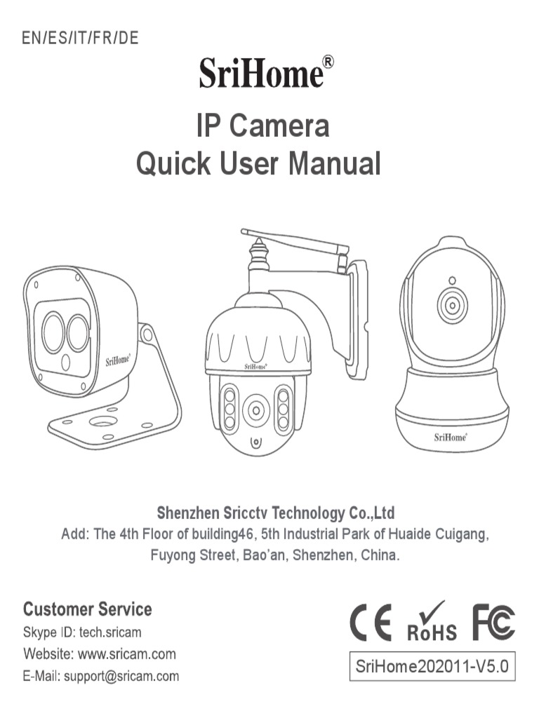 SriHome IP Camera Quick User Manual | PDF