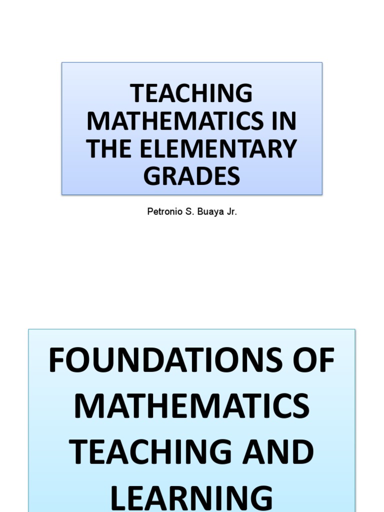 Teaching Math in The Elementary Grades Discussion | PDF ...