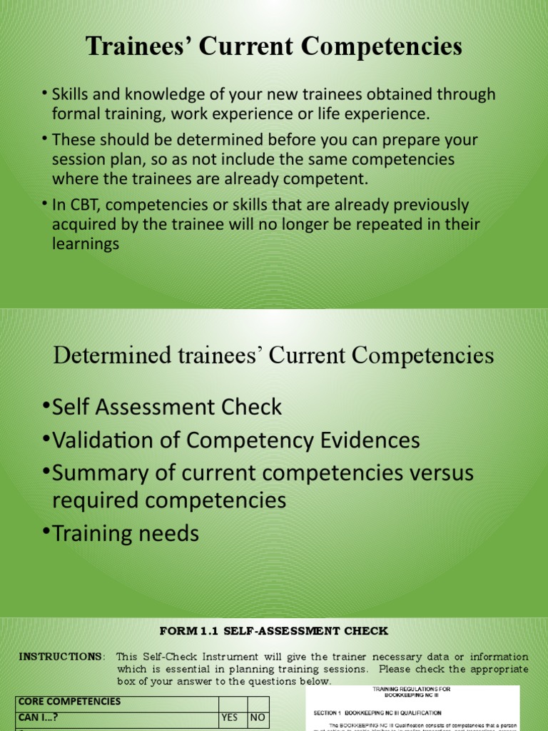 Determined Trainees' Current Competencies | PDF