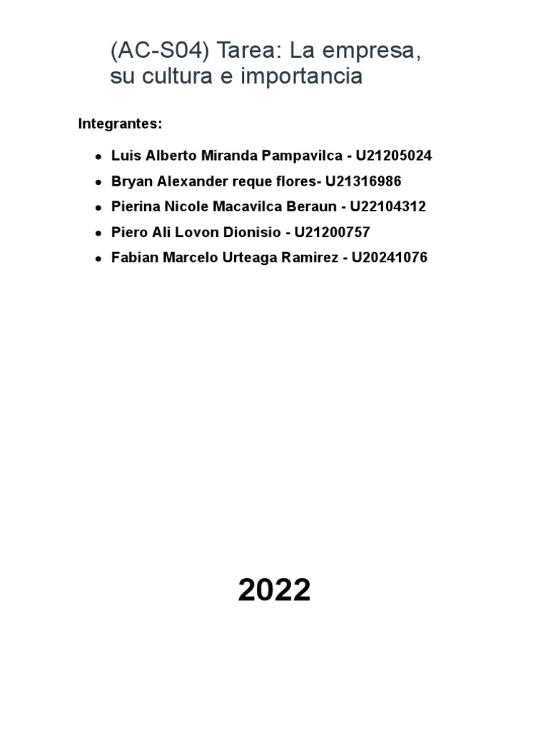 Tarea de La Semana 4 | PDF