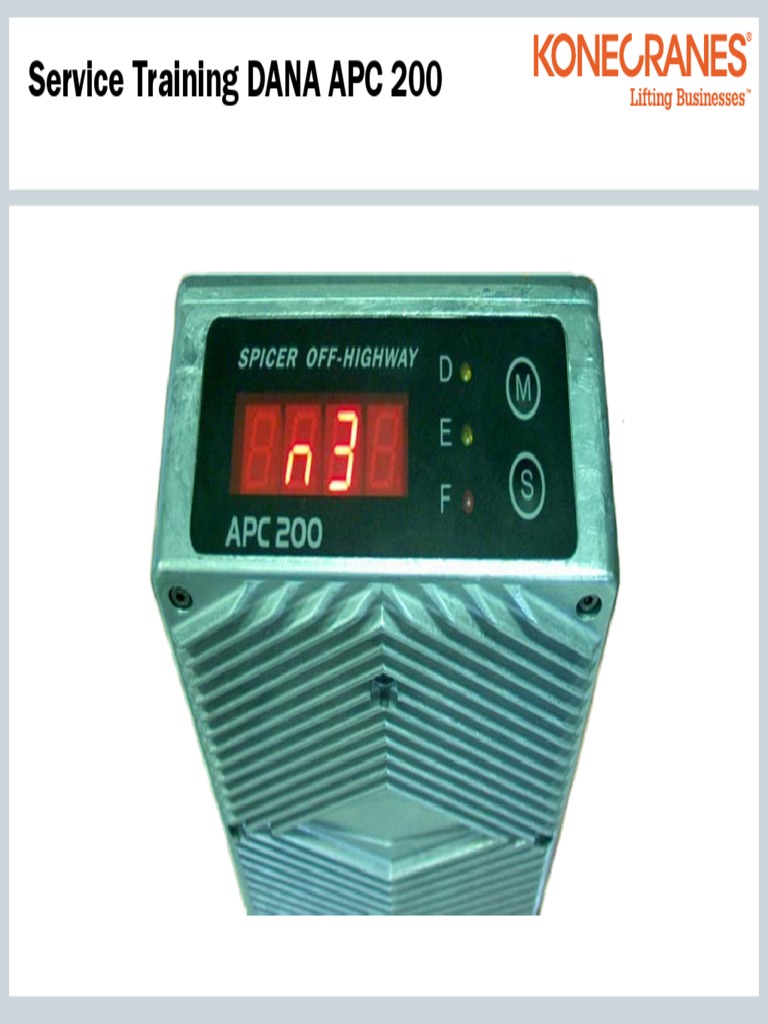 Training Material DANA APC 200 - 6196.512 | PDF | Electrical ...