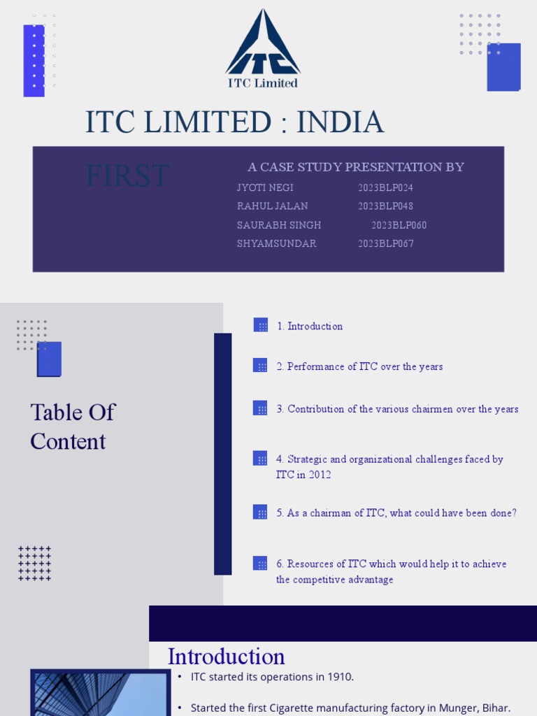 Group - 8 ITC Case Study - Updated | PDF | Business | Economies