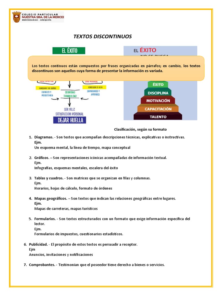 Ficha de Trabajo Textos Discontinuos | PDF Ficha de Trabajo Textos Discontinuos | PDF