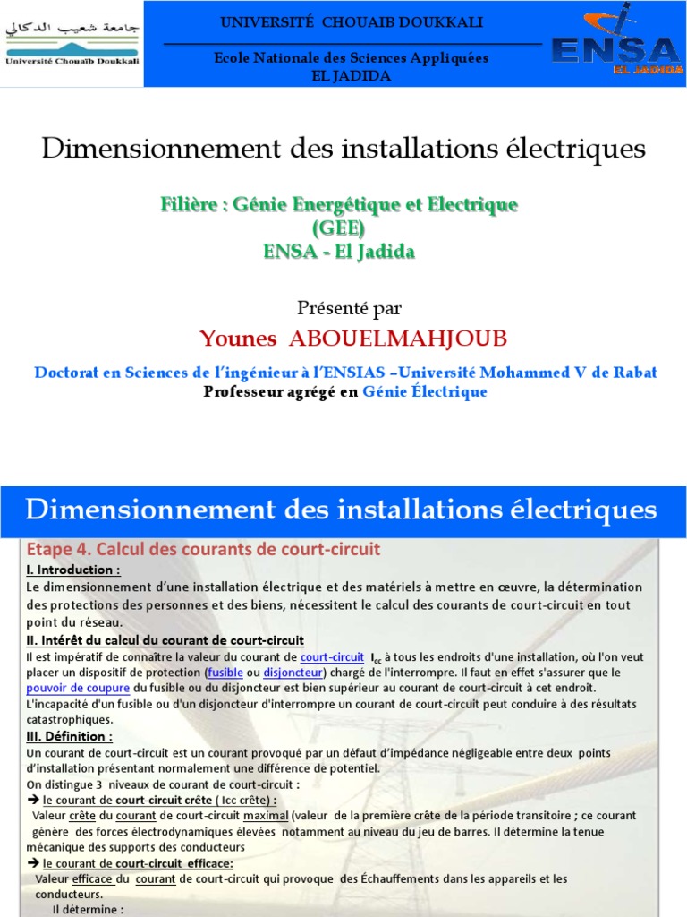 Dimensionnement Des Installations Électriques - 4 | PDF