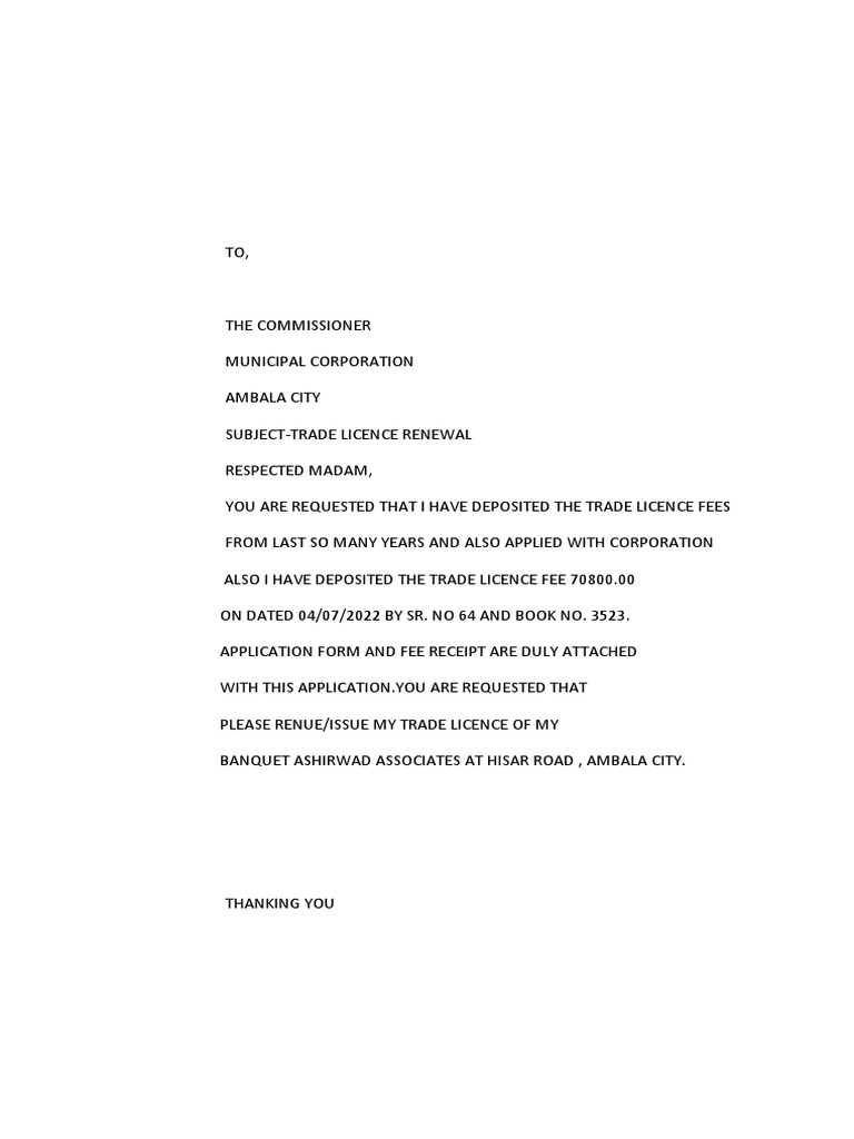 ASHIRWAD Trade Noc Letter | PDF | Business