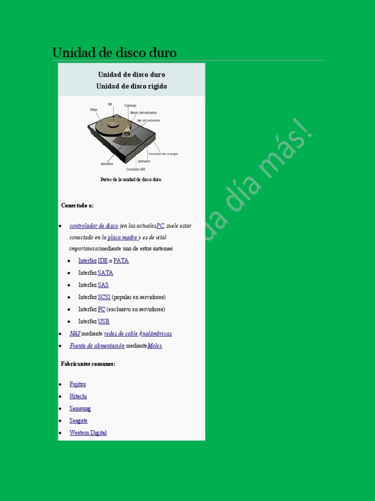Unidad de Disco Duro | PDF | Disco duro | Unidad de estado sólido