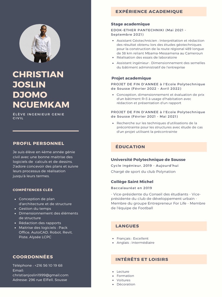 Élève ingénieur en génie civil dynamique | PDF | Art | Technologie et ...