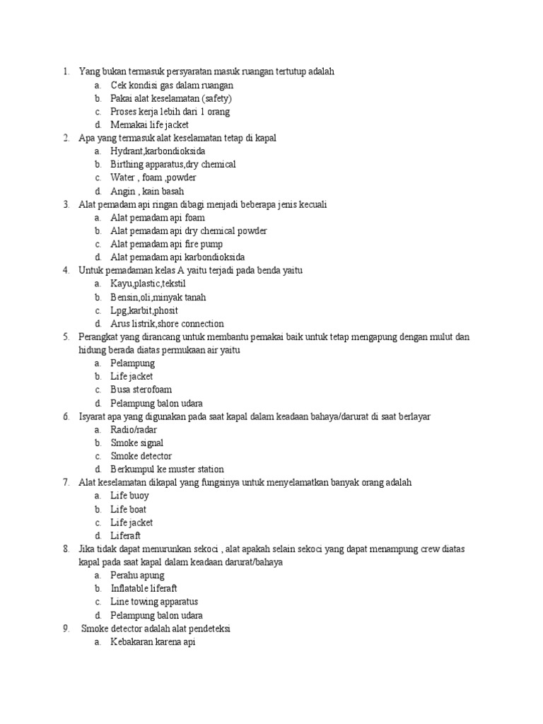 Soal CBA TRB 2 - Ship Operation (250 SOAL) | PDF | Teknologi & Rekayasa | Sejarah