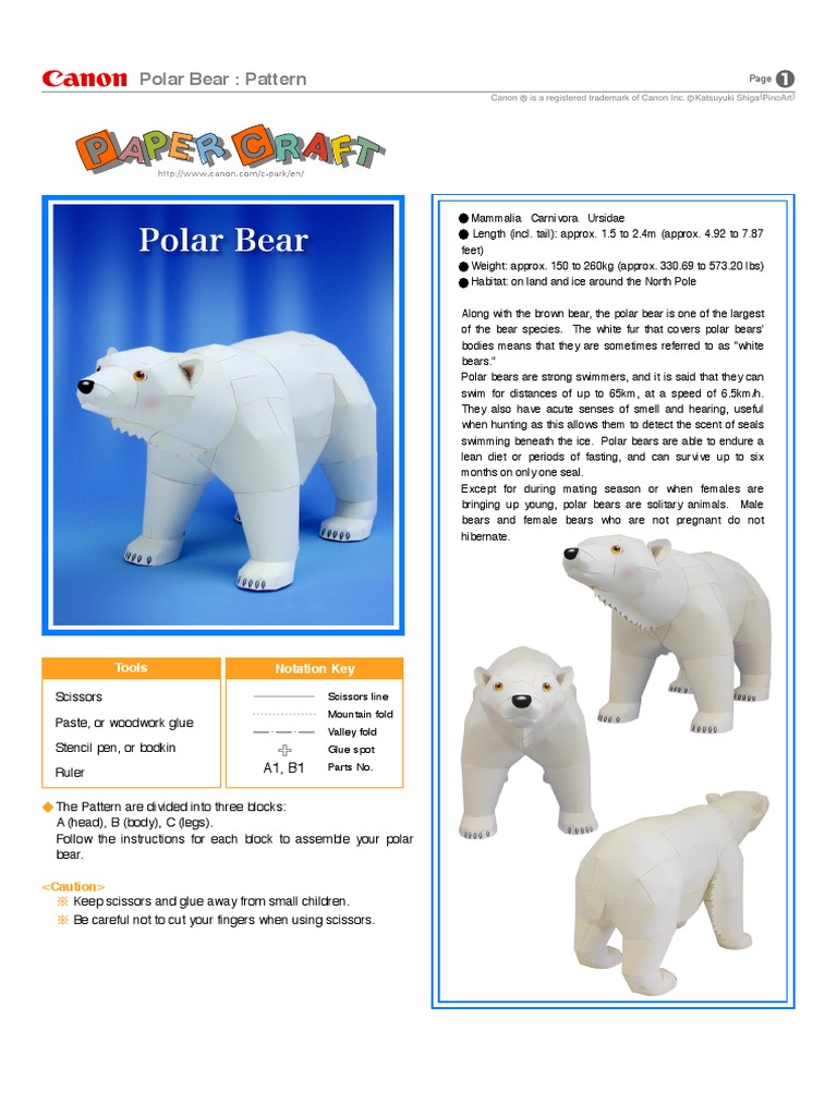 Oso Polar de Papel | PDF | Bears | Polar Bear