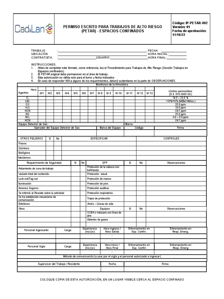 PETAR Espacios Confinados | PDF PETAR Espacios Confinados | PDF