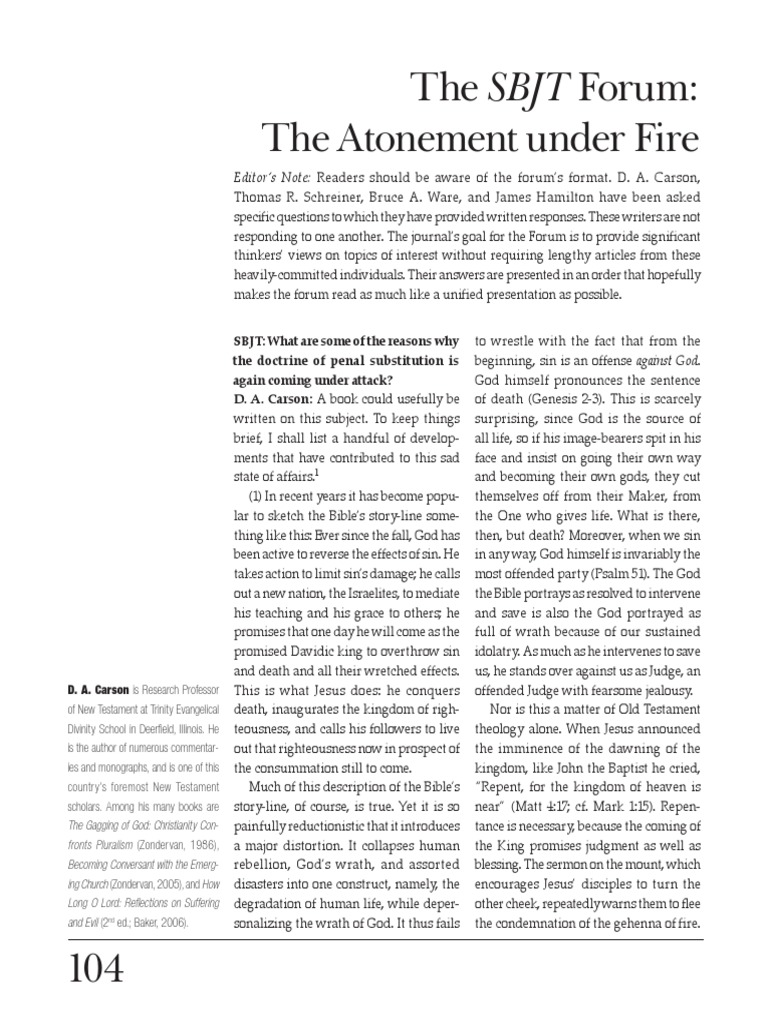 2007 SBJT Atonement | PDF | Jesus | Satan