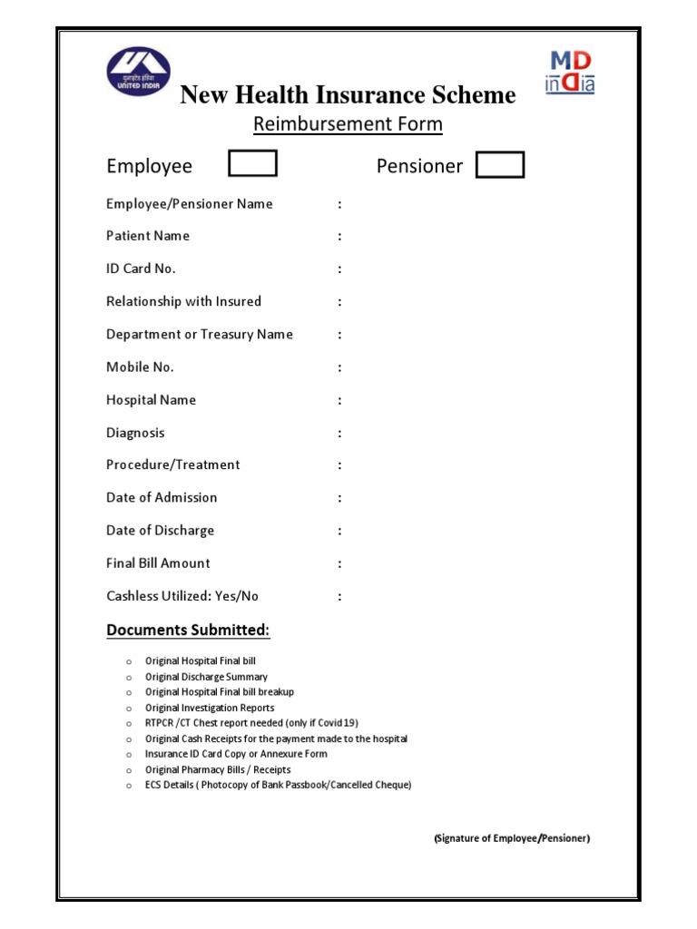 NHIS Reimbursement Form - Updated | PDF